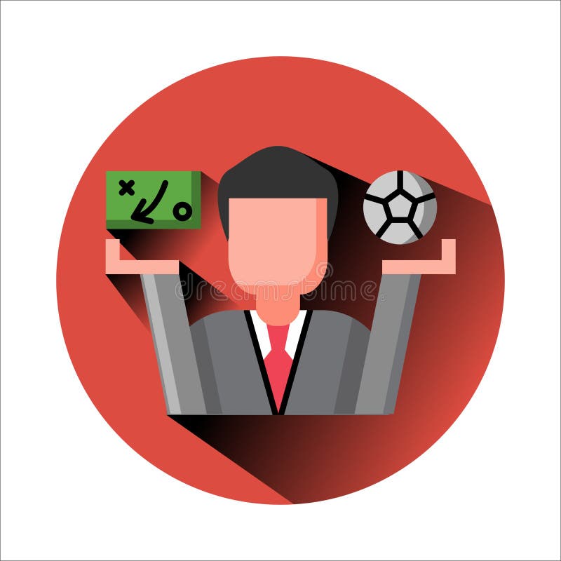 Football Manager Avatar with Flat Design Long Shadow Style Stock Vector ... Football Manager Avatar with Flat Design Long Shadow Style Stock Vector ...
