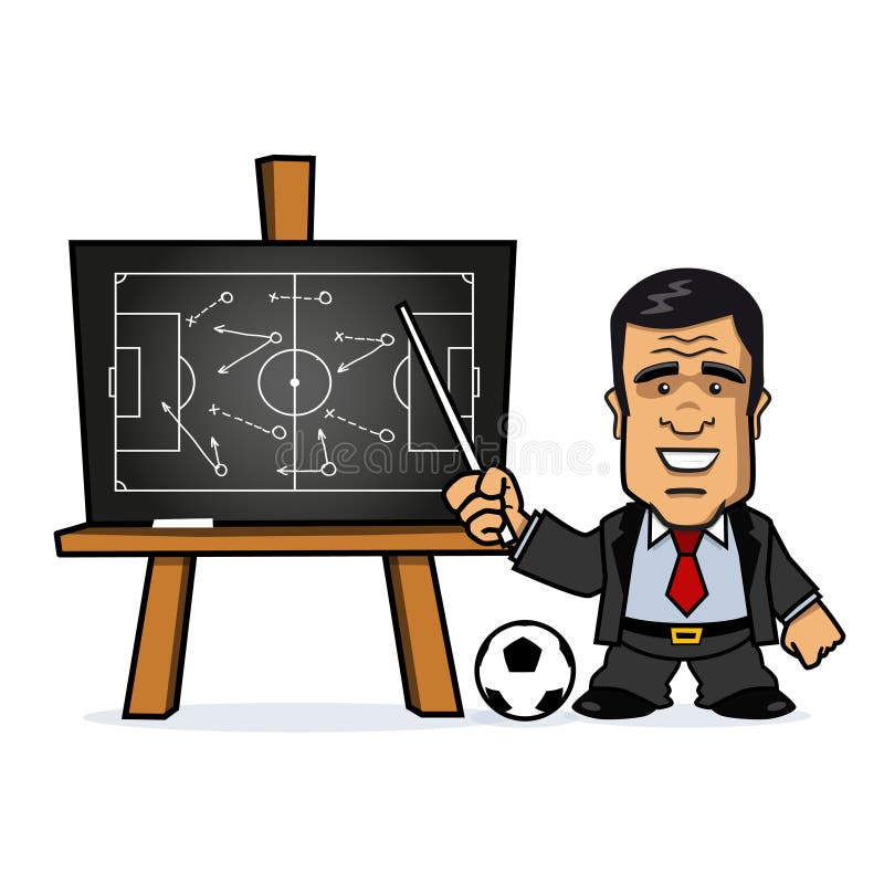 Football Manager Pointing at Chalkboard Stock Vector - Illustration of ...