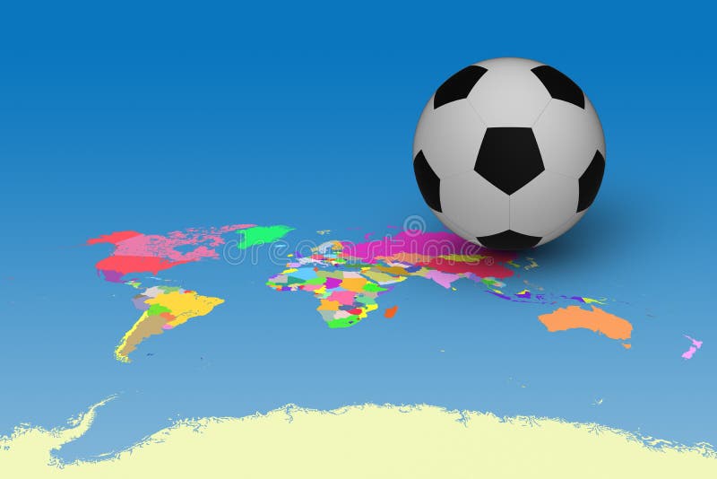 Football on map stock illustration. Illustration of boundary - 33942419