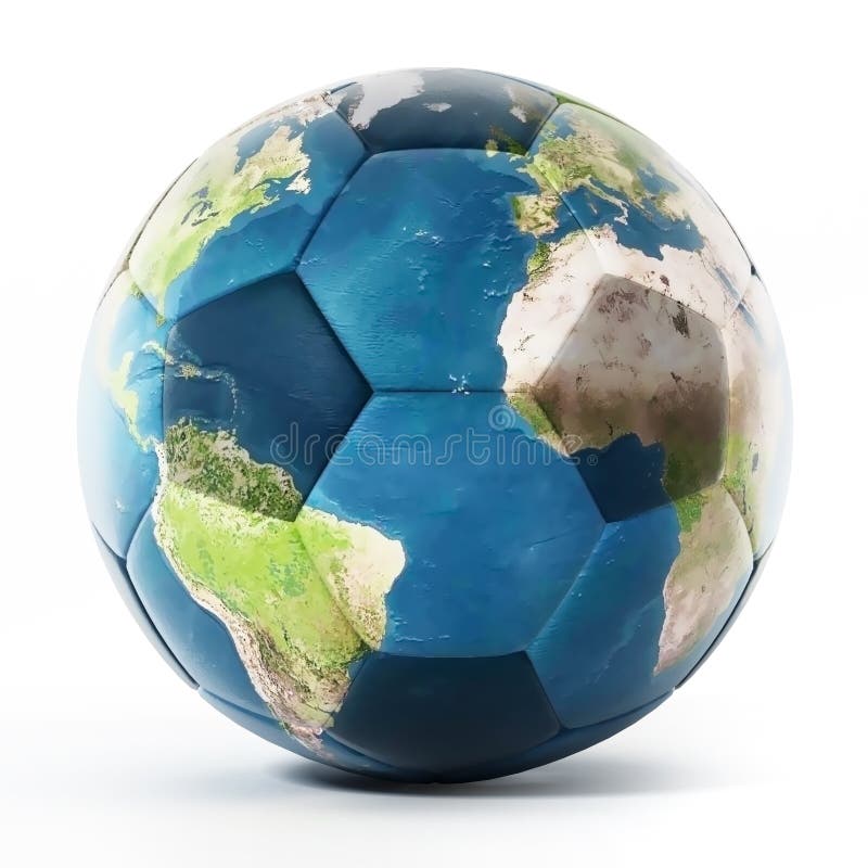 Football Mapped with Earth Texture. 3D Illustration Stock Illustration ...