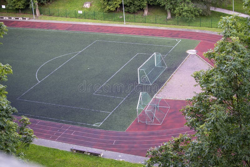 Football Mini Football Field Stock Photo - Image of horizontal ...