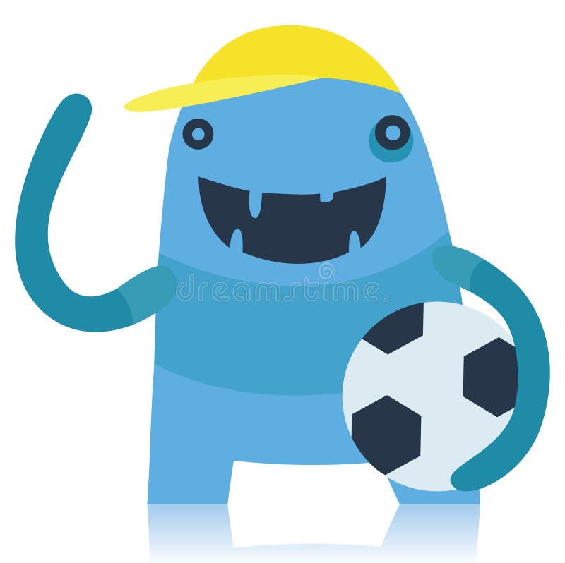 Football Monster Holding a Ball Stock Illustration - Illustration of ...