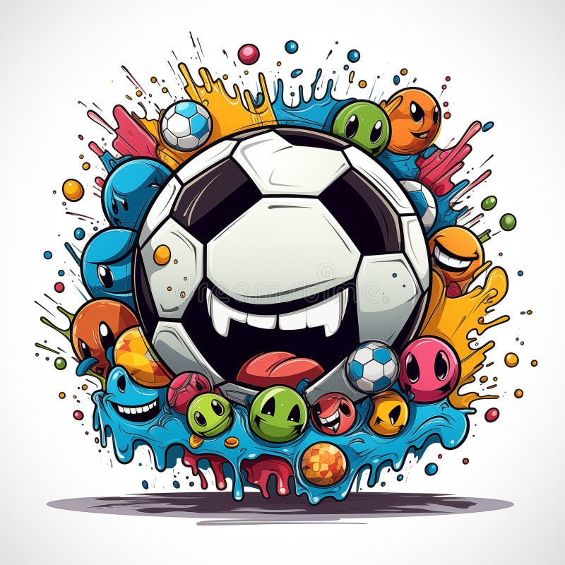 Football Monsters. Doodle Style Stock Illustration - Illustration of ...