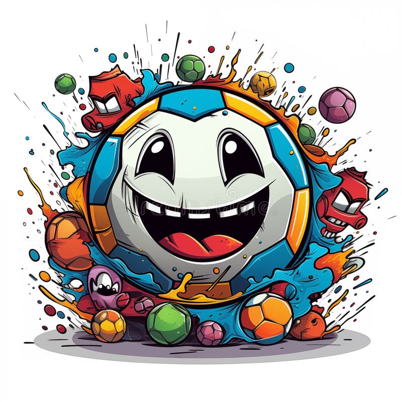 Football Monsters. Doodle Style Stock Illustration - Illustration of ...