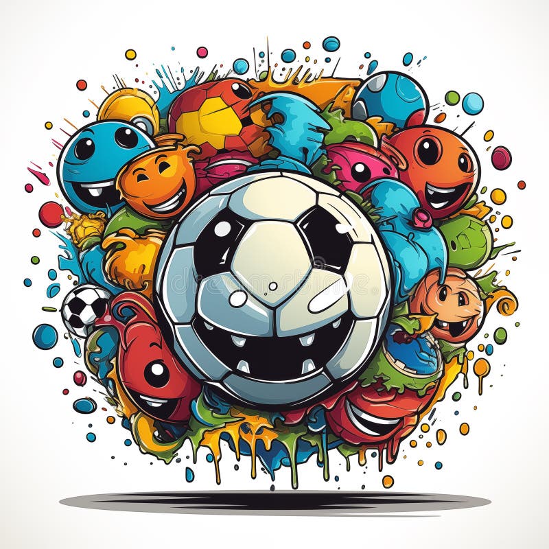 Football Monsters. Doodle Style Stock Illustration - Illustration of ...