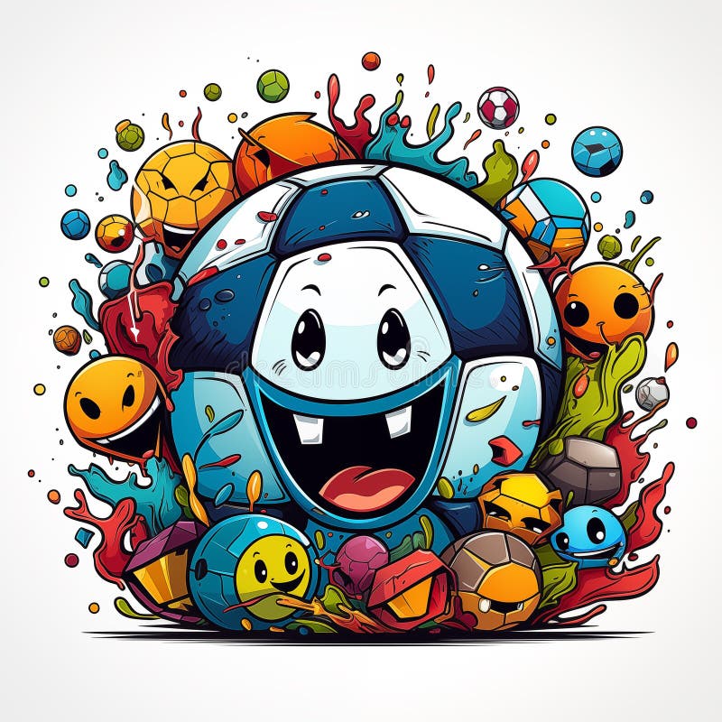 Football Monsters. Doodle Style Stock Illustration - Illustration of ...