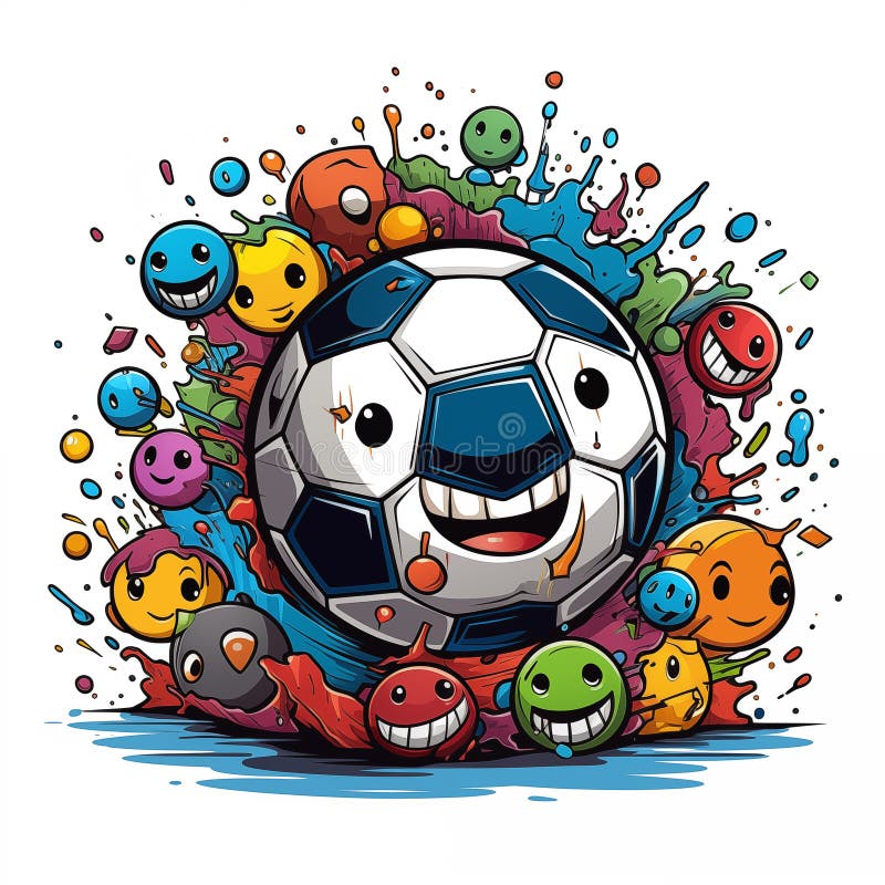 Football Monsters. Doodle Style Stock Illustration - Illustration of ...