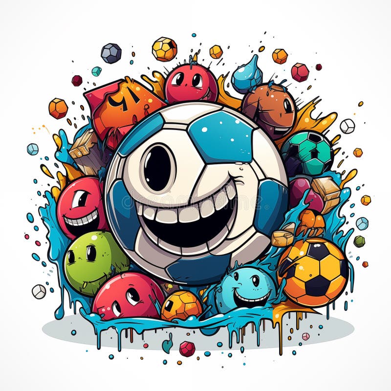 Football Monsters. Doodle Style Stock Illustration - Illustration of ...