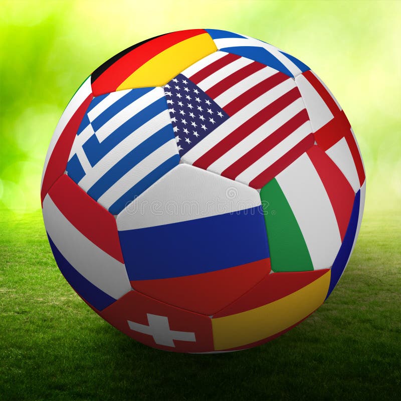 Football Nations Flags Ball Stock Illustration - Illustration of europe ...