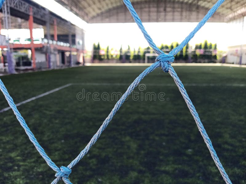 Football Net on Artificial Turf, Indoor Football Field Stock Photo ...