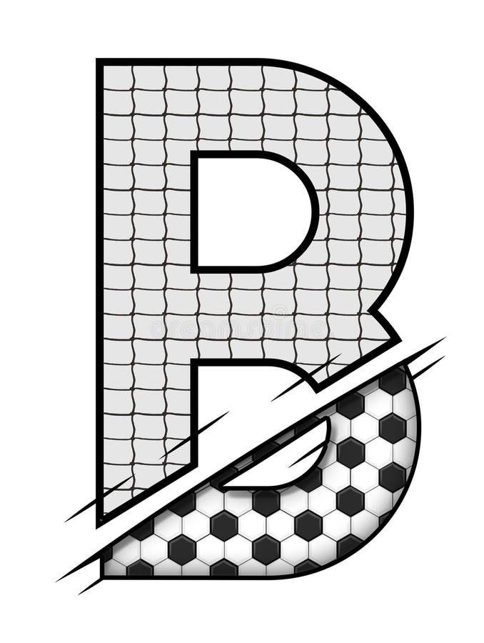 Football and Net Pattern Alphabet Letter B Stock Illustration ...