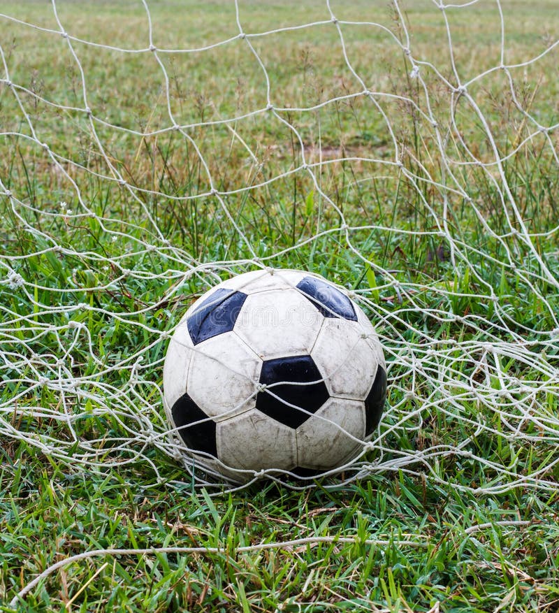 Football in the net stock photo. Image of leather, game - 39088854