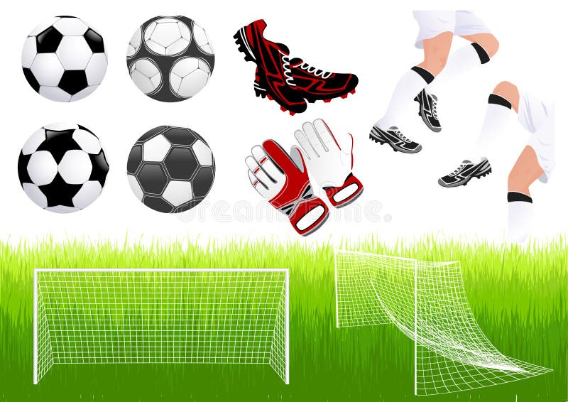Soccer Items stock vector. Illustration of area, equipment - 43753535