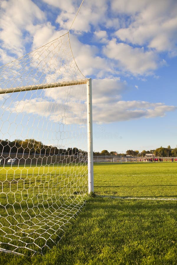 Football pitch goal post stock image. Image of ground - 16967445