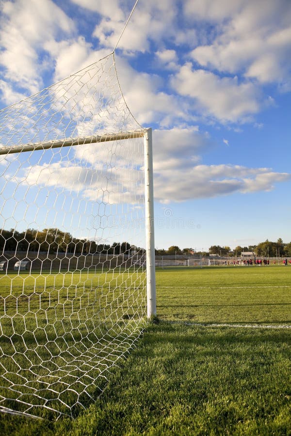 Football pitch goal post stock image. Image of ground - 16967445