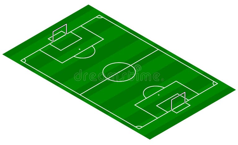 Football Pitch - Isometric View Stock Illustration - Illustration of ...