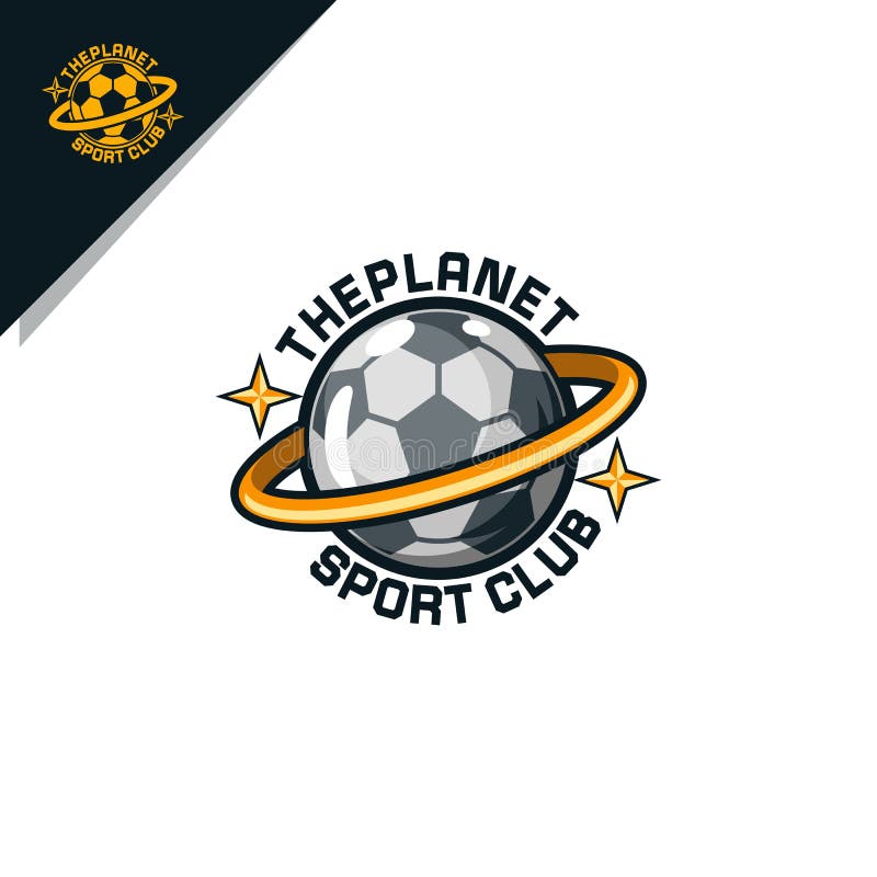 Football Planet Logo Emblem Stock Vector - Illustration of globe ...