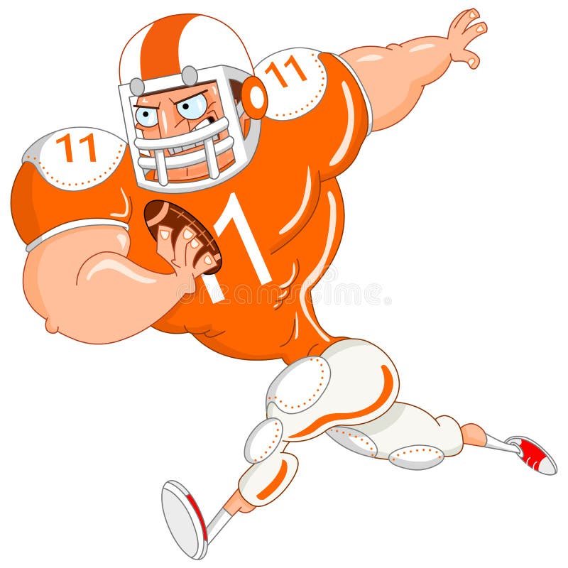 Football Player Black and White Stock Vector - Illustration of cartoon ...