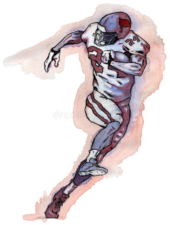 American Football Wide Receiver Catching Ball Cartoon Stock Vector ...