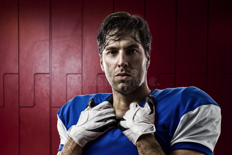 Football Player stock photo. Image of blue, muscular - 79990090