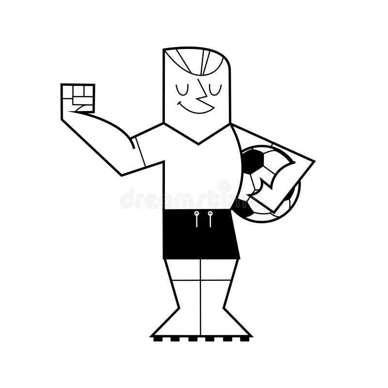 Football Player Celebrates Victory. Vector Cartoon Illustrations Stock ...