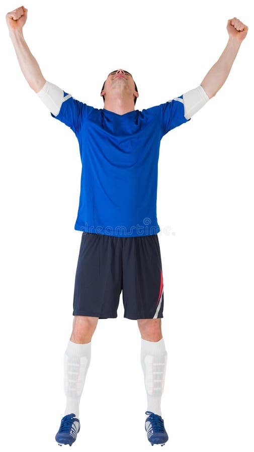 Football Player Celebrating a Win Stock Image - Image of cheering, male ...