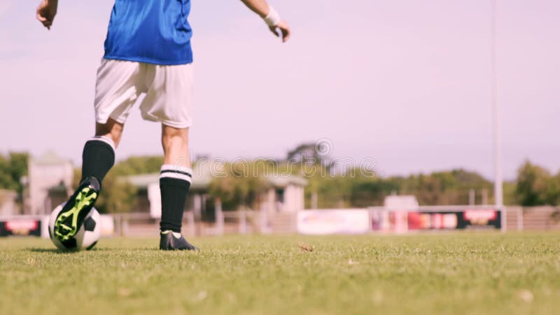 Man Controlling a Football with His Chest on Green Screen Stock Footage ...