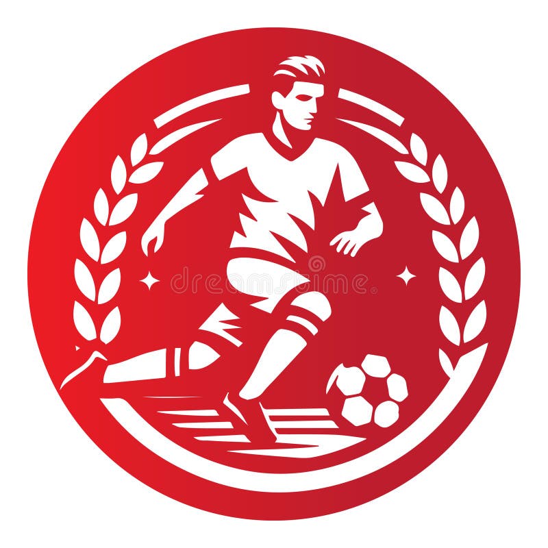 Football Player Inside a Shape of Circle Vector Illustration Stock ...