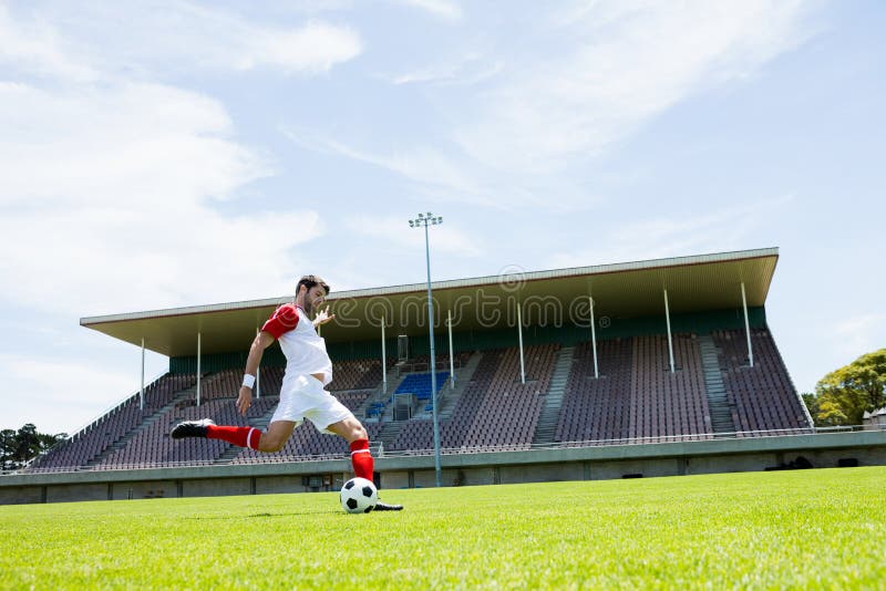 Football Player Practicing Soccer Stock Image - Image of competition ...