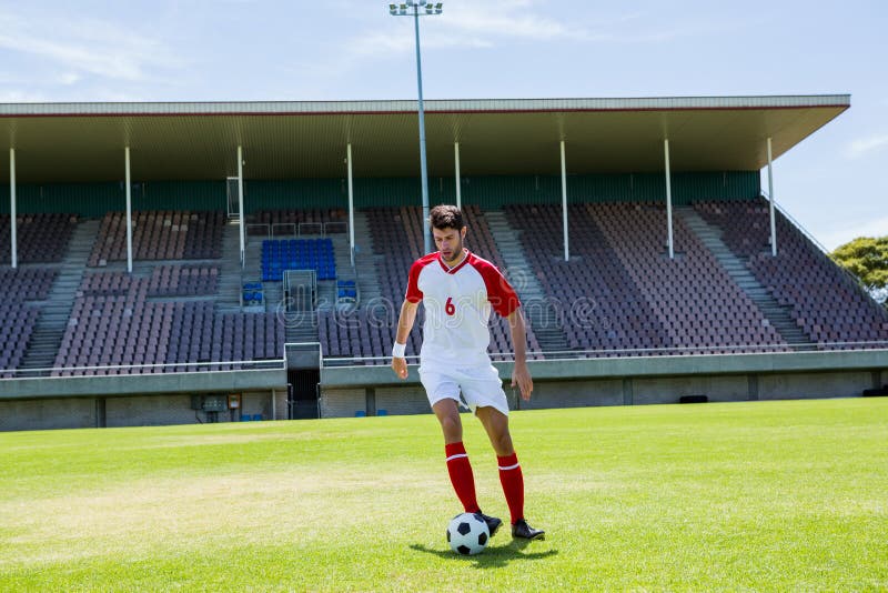 Football Player Practicing Soccer Stock Photo - Image of olympics ...