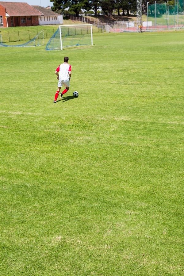 Football Player Practicing Soccer Stock Image - Image of determination ...