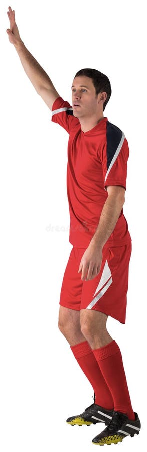 Football Player Raising His Hand Stock Photo - Image of adult, soccer ...