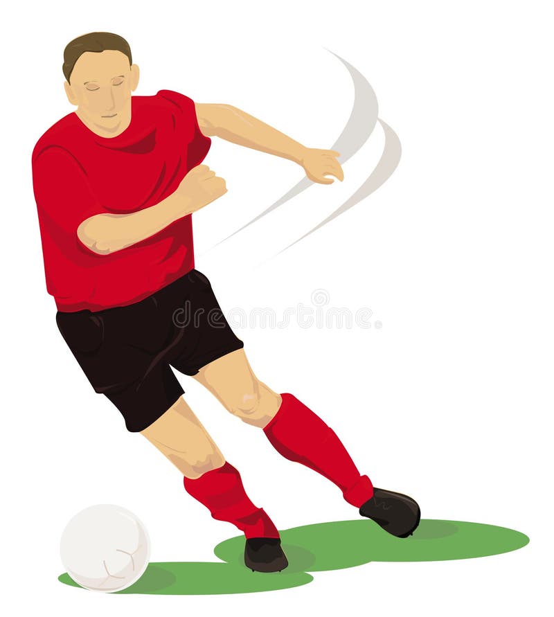 Football player in red stock vector. Illustration of defender - 31034892
