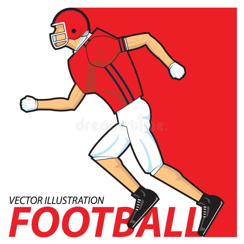 Football player running stock vector. Illustration of football - 100714237