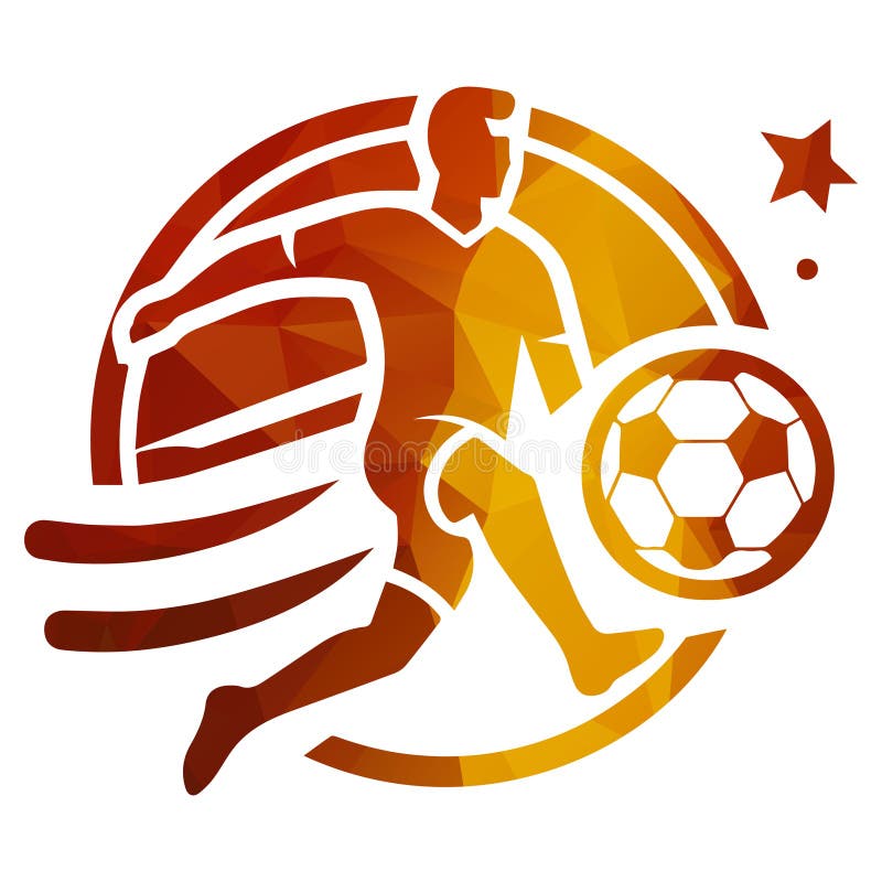 Football Player Running with Ball Vector Illustration Stock Vector ...