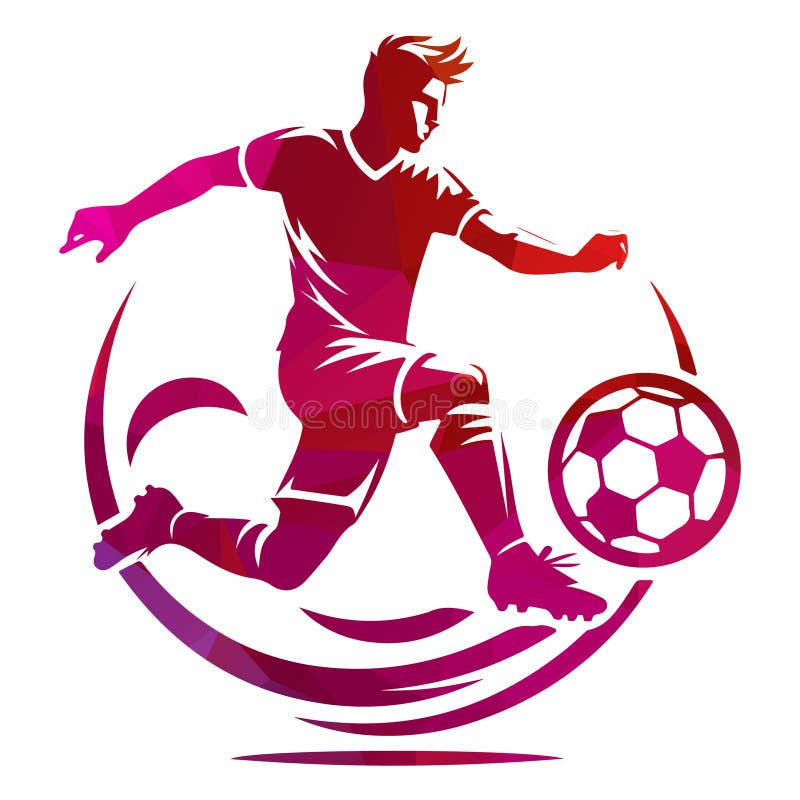 Football Player Running with Ball Vector Illustration Stock Vector ...