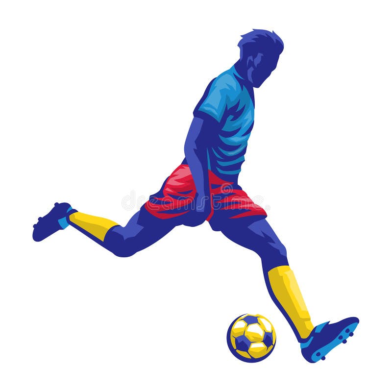 Football Player Shooting the Ball Stock Vector - Illustration of ...