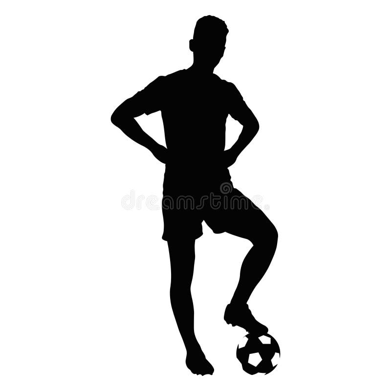 Football Player Silhouette on White Background.Vector Illustration ...