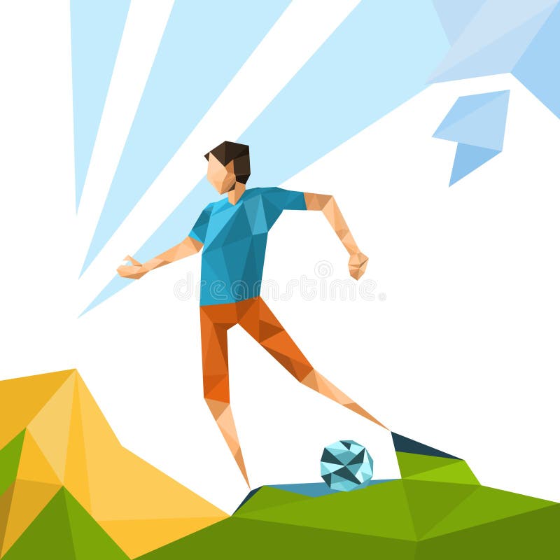 Football Player Sport Game Competition Stock Vector - Illustration of ...