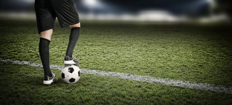 Football Player in the Stadium Stock Photo - Image of male, night ... Football Player in the Stadium Stock Photo - Image of male, night ...