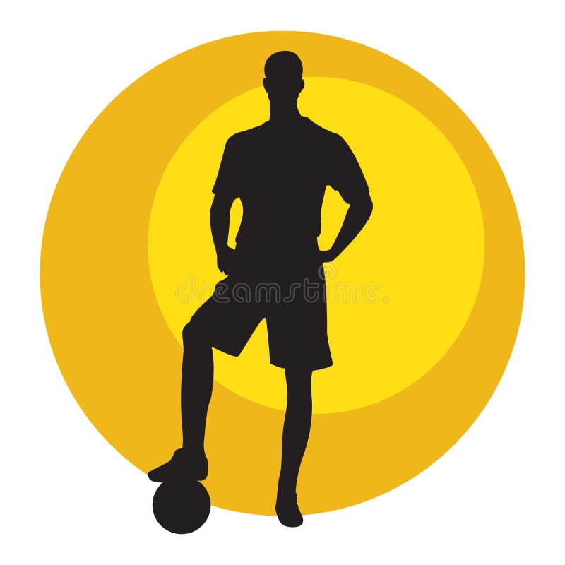 Football Player Standing. Vector Illustration Decorative Design Stock ...