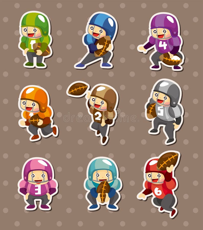 Football player stickers stock vector. Illustration of silhouettes ...