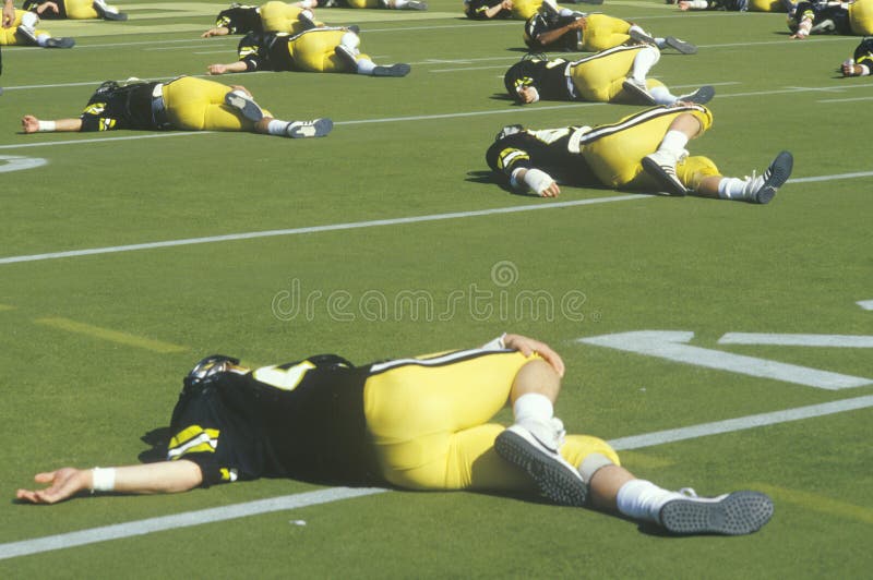 Football Player Doing Pre-game Stretch Editorial Image - Image of ...