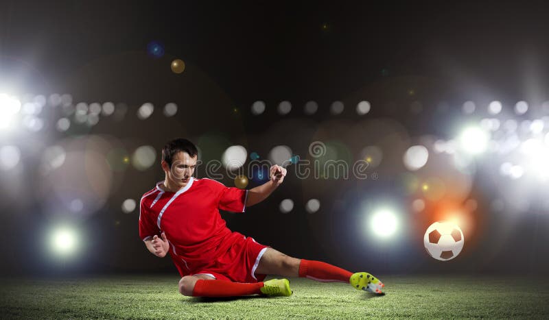 Football player stock image. Image of goal, blond, activity - 42773481