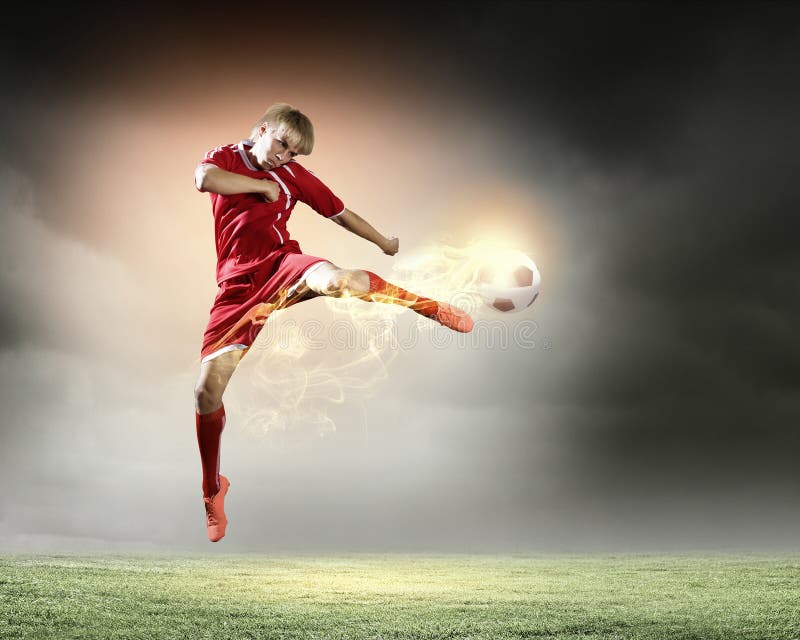 Football player stock image. Image of person, kick, competition - 41986513