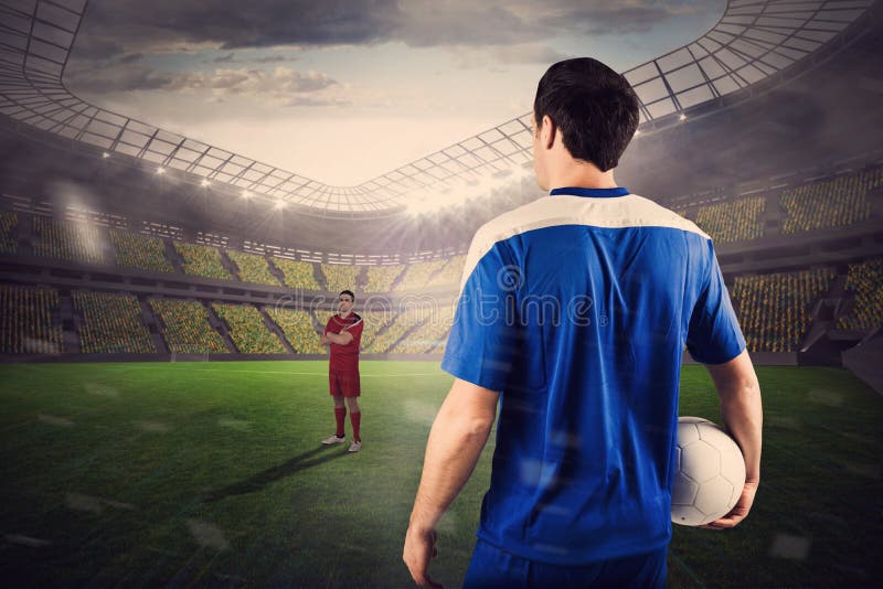 Football Players Facing Off Stock Photo - Image of leisure, graphic ...