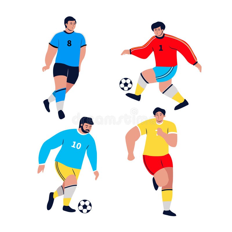 Football Players Pack Flat Design Vector Illustration. Stock Vector ...