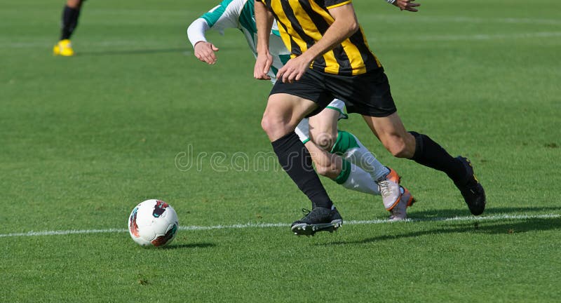 Football Players Playing the Ball Stock Image - Image of soccer ...