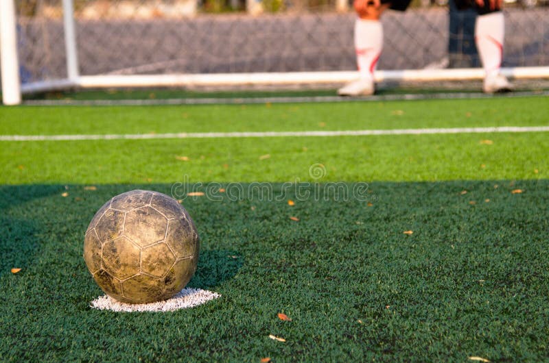 Football on point . stock photo. Image of sport, green - 38350200