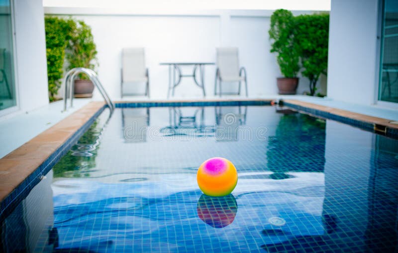 Football with pool stock photo. Image of water, foot - 98919208